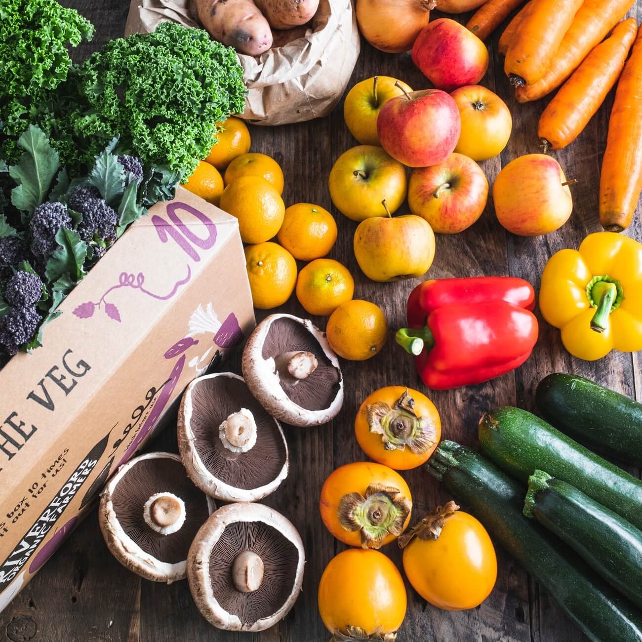 Organic Seasonal organic fruit & veg box – large / Riverford