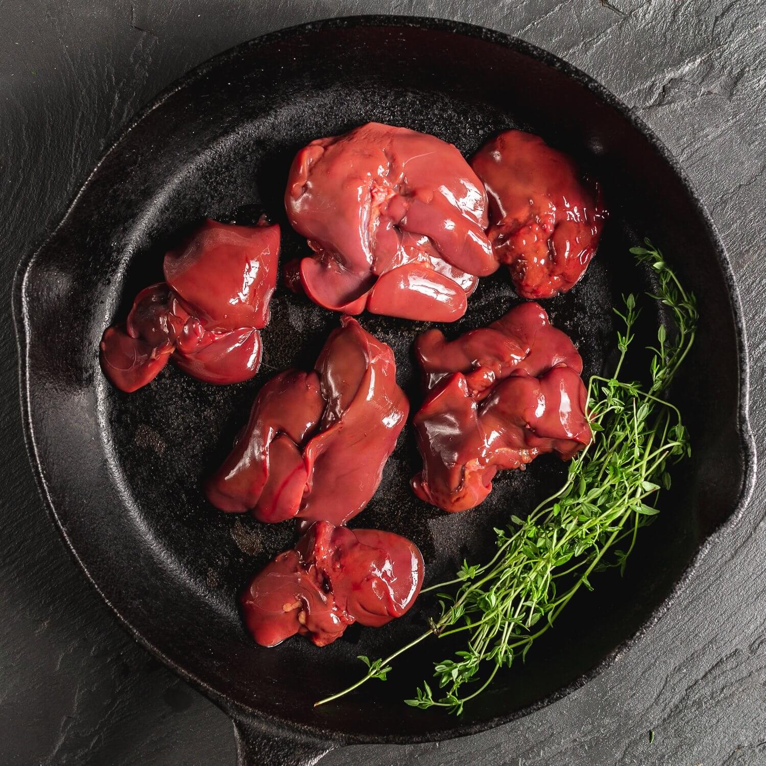 Organic Chicken livers (previously frozen) 230g / Riverford