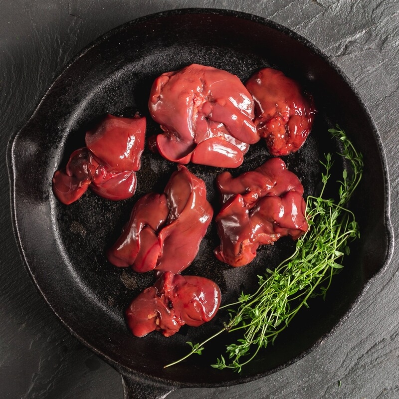 Organic Chicken livers (previously frozen) 230g / Riverford