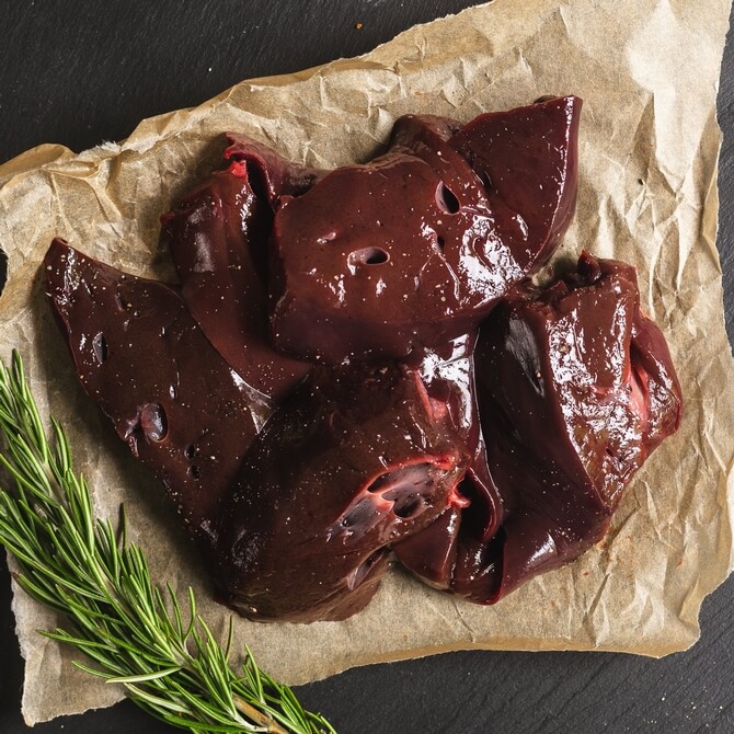 Organic Lamb liver (previously frozen) 230g / Riverford