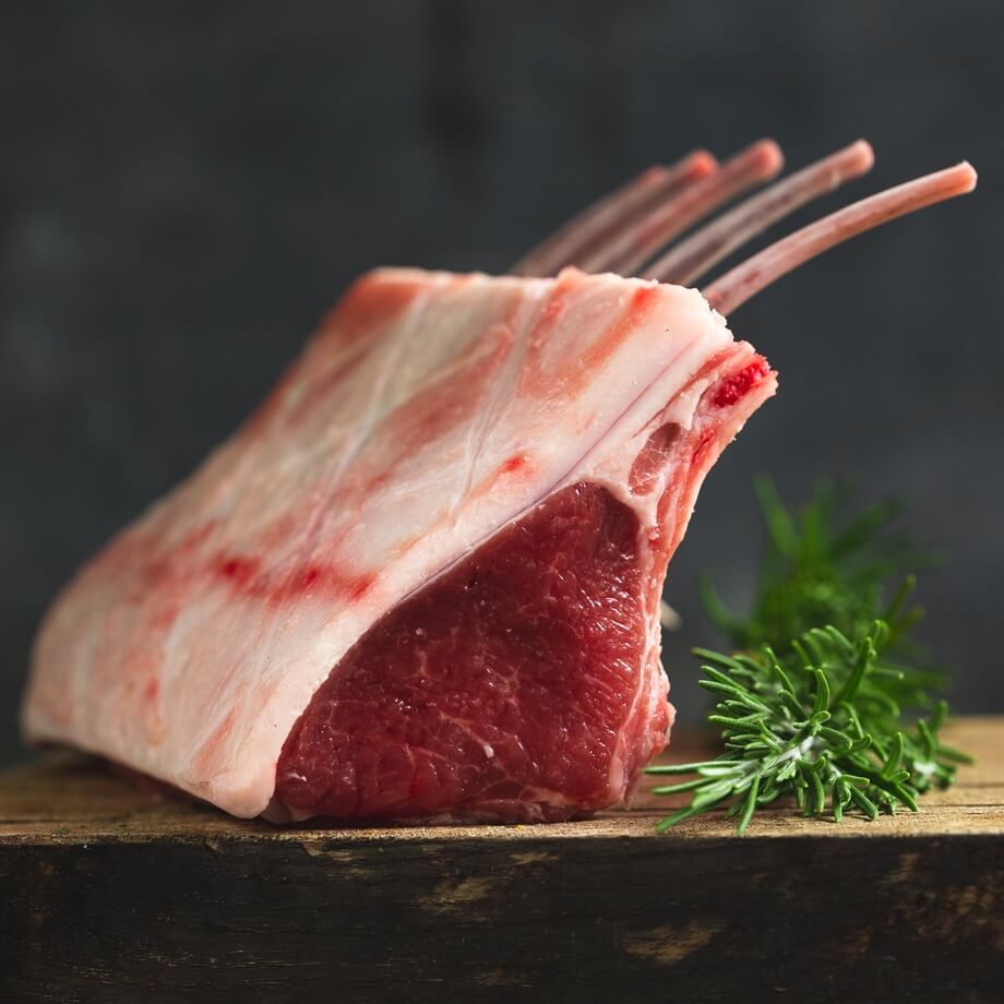 Organic Lamb rack (French trimmed) 450g / Riverford