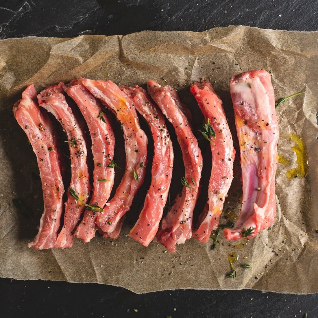 Organic Pork riblets 500g / Riverford