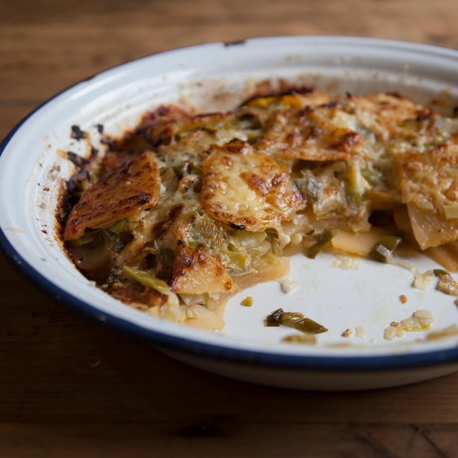 Baked swede with slow-cooked onions recipe / Riverford