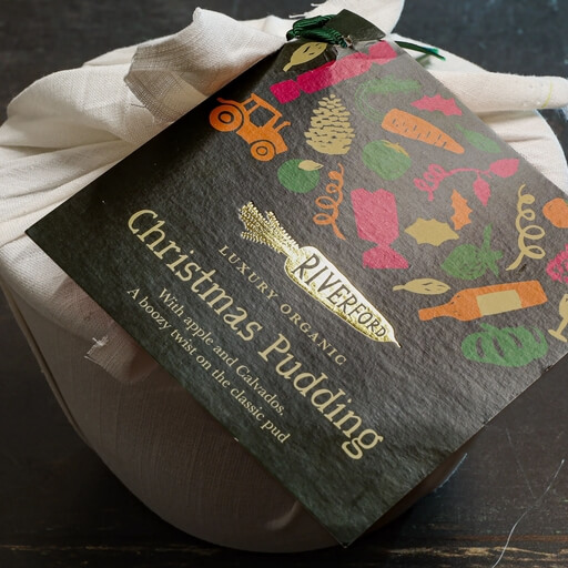 Organic Apple & calvados Christmas pudding 900g / Riverford