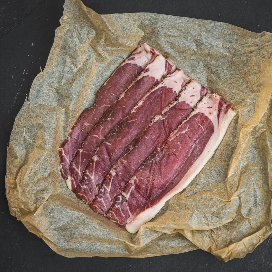 Organic Smoked back bacon 180g / Riverford