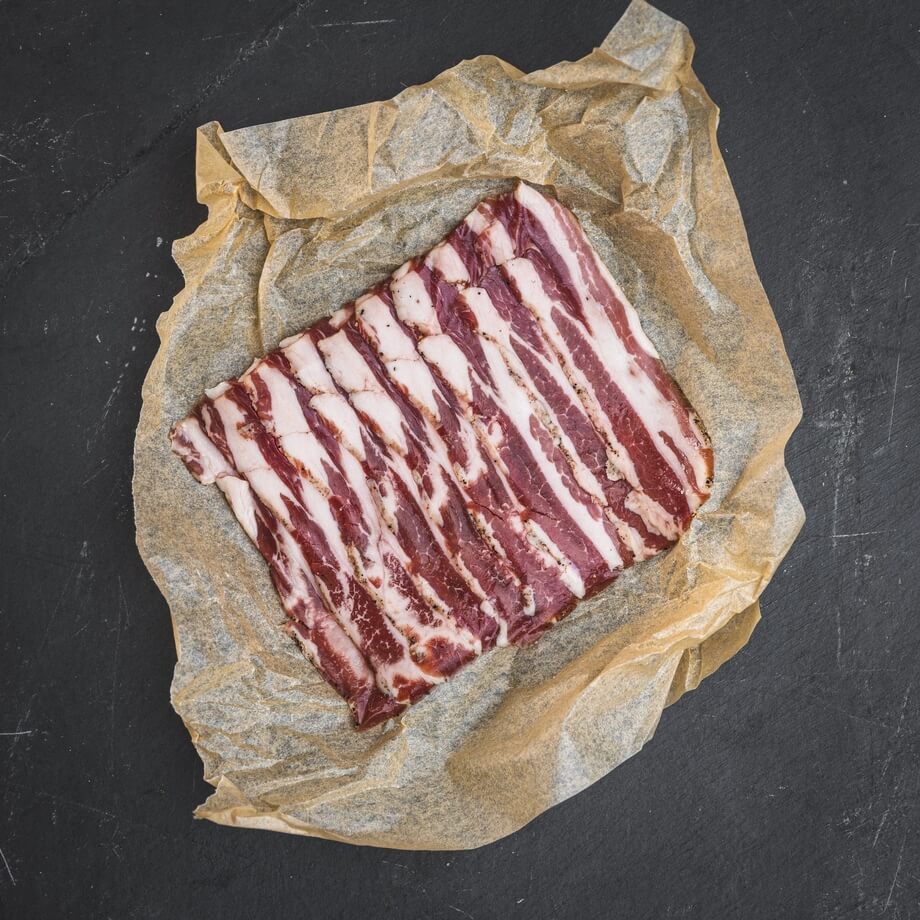 Organic Smoked streaky bacon 180g / Riverford