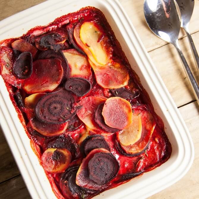 Beetroot gratin recipe / Riverford