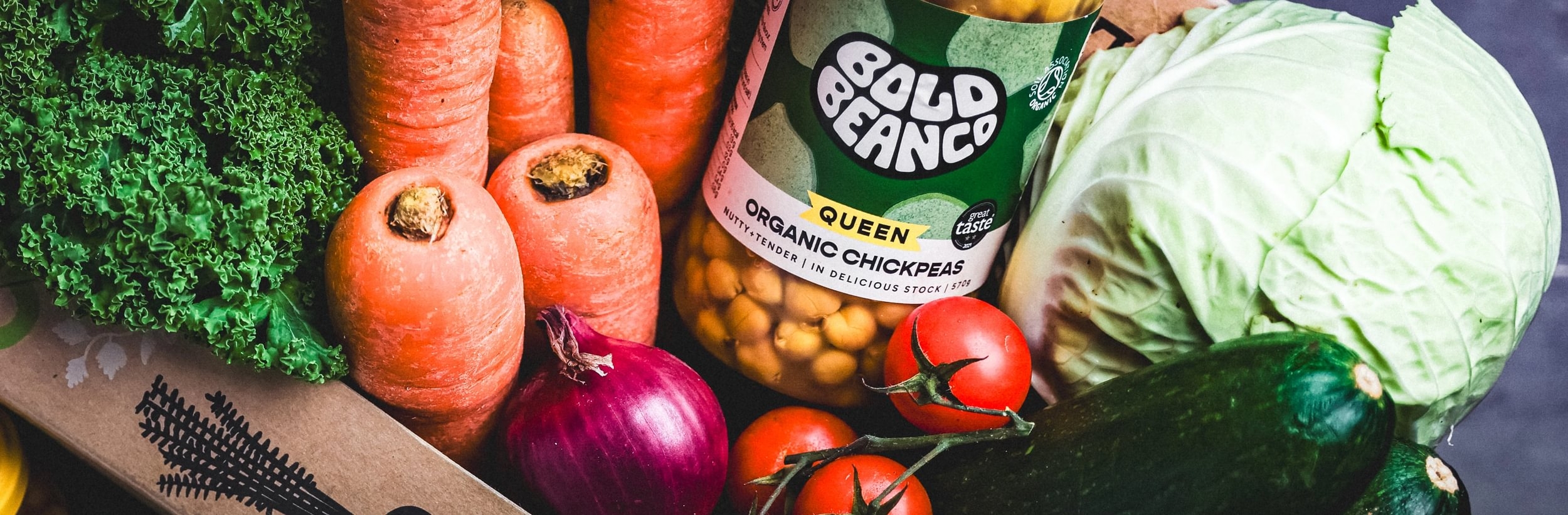 Organic Bold Bean Co batch cook box / Riverford