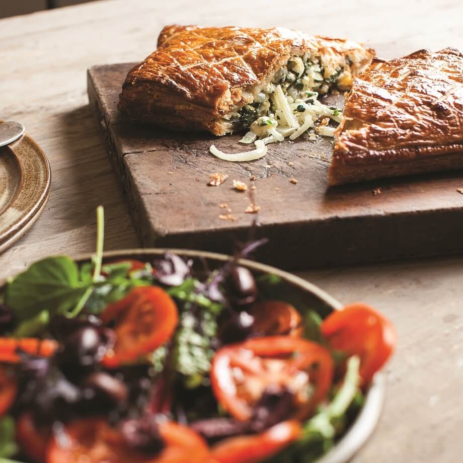 Lamb, spinach and feta filo parcels recipe / Riverford