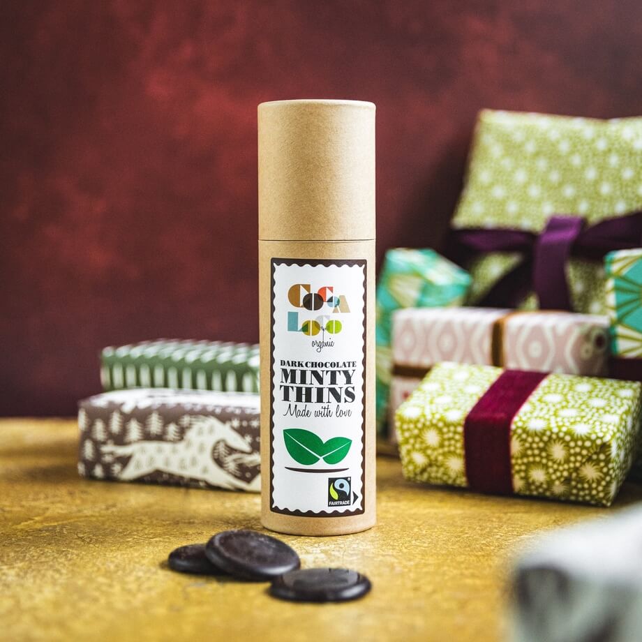 Organic Dark chocolate & mint thins 170g / Riverford