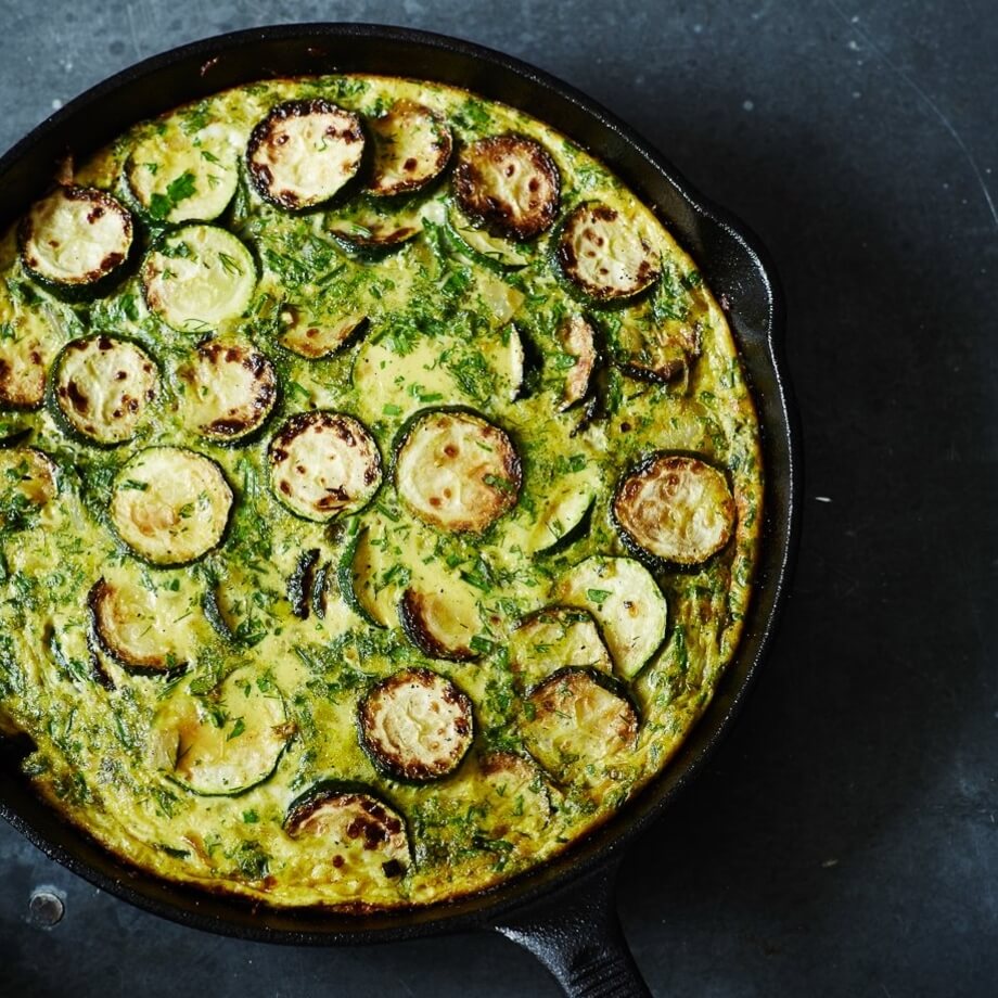Courgette omelette recipe / Riverford