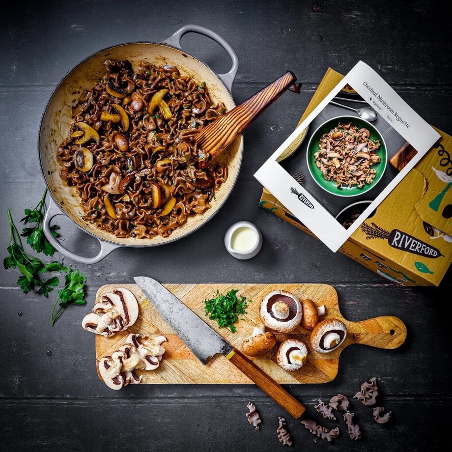 Organic Dine-in recipe box - Vegetarian main, dessert & rhubarb crush ...