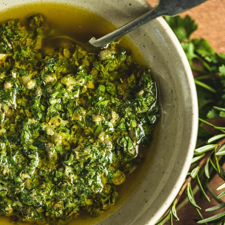 Organic Easter roast marinade & green sauce kit / Riverford