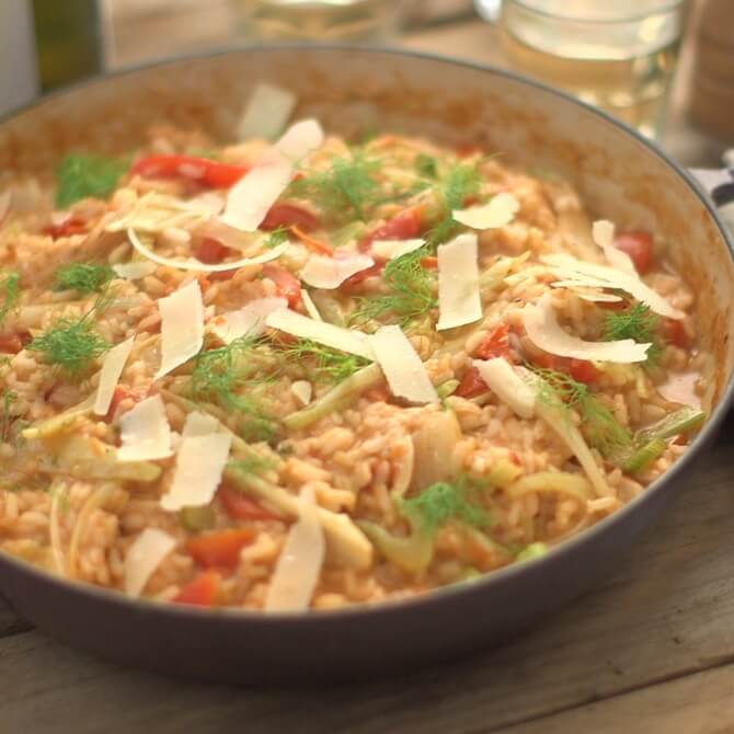 Fennel and tomato risotto recipe / Riverford