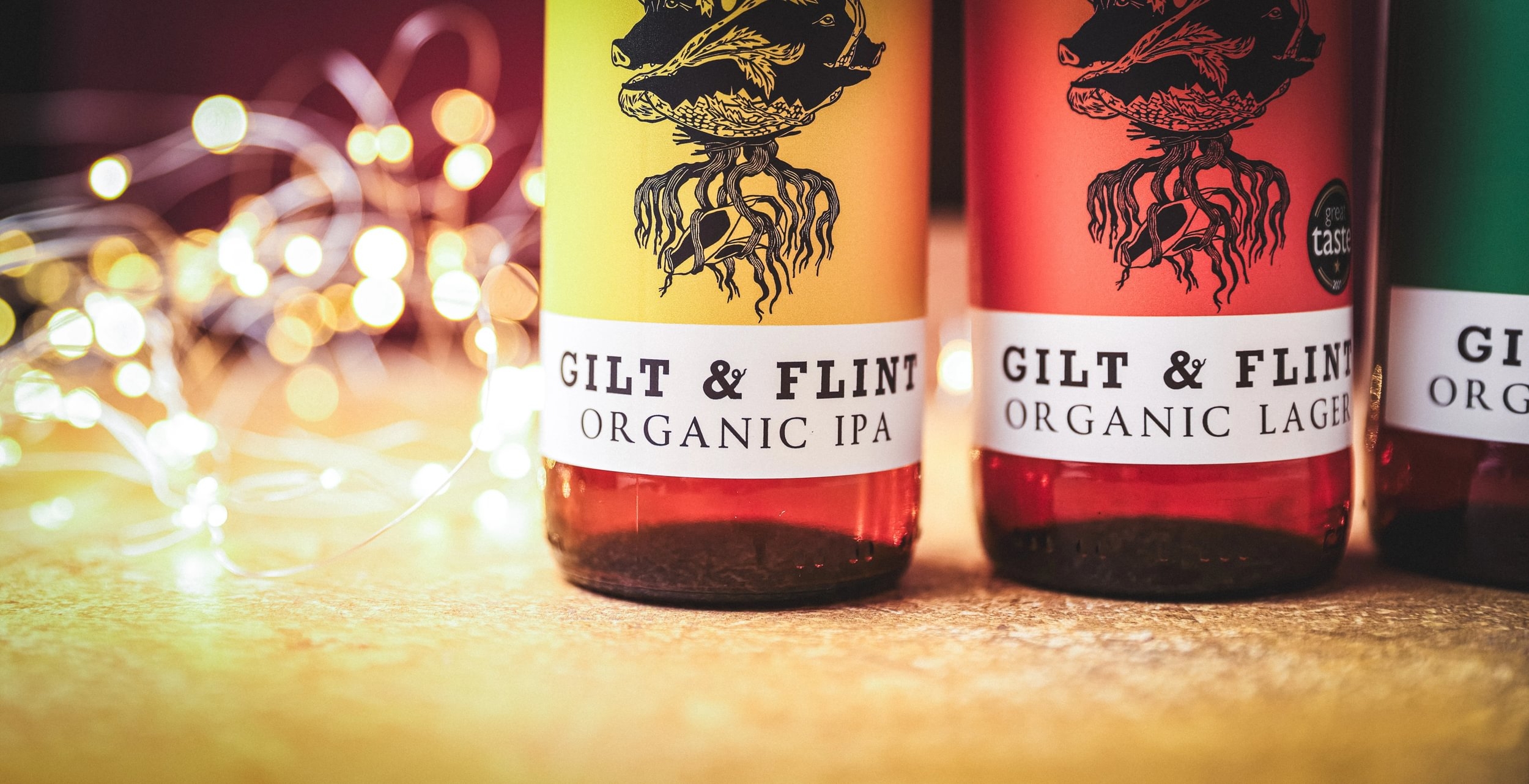 Organic Gilt & Flint Mixed beer gift pack x3, 330ml / Riverford