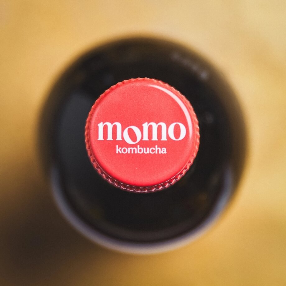 Organic MOMO ginger & lemon kombucha 330ml / Riverford