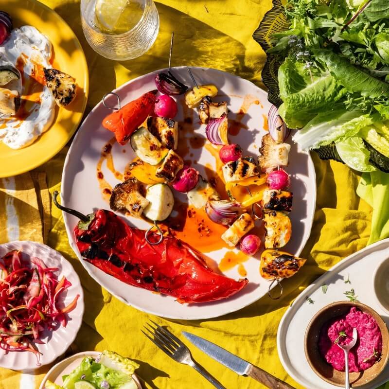 Organic Halloumi skewer bundle (save 20%) / Riverford