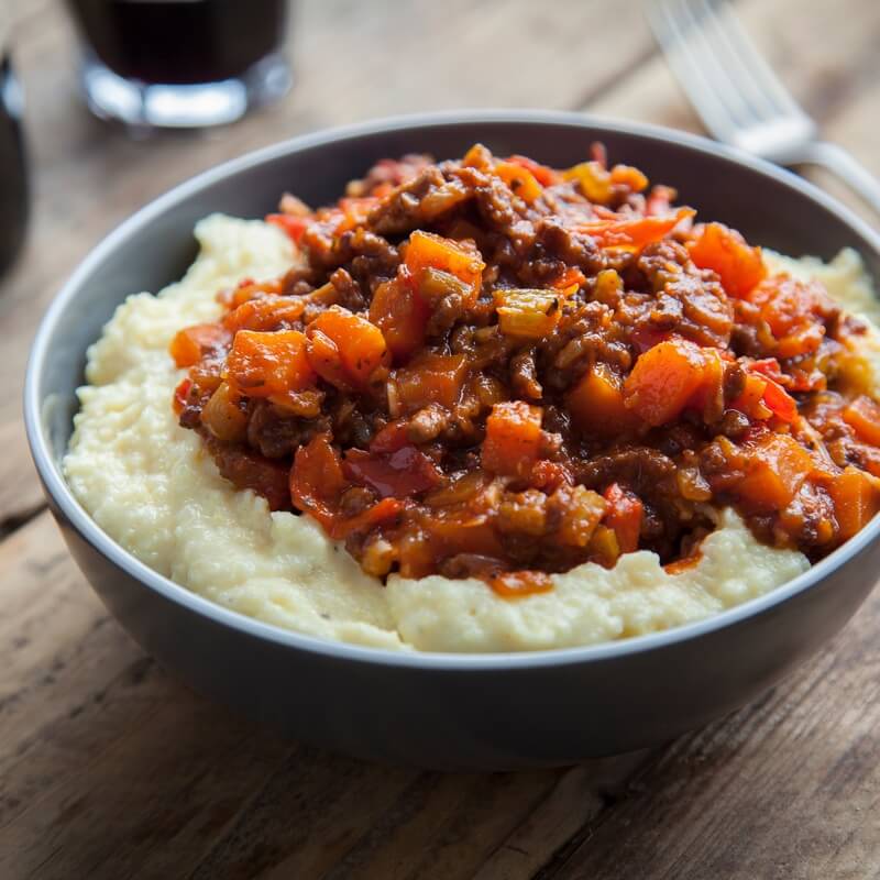 Mushroom ragu with fried polenta and parsley pesto recipe / Riverford