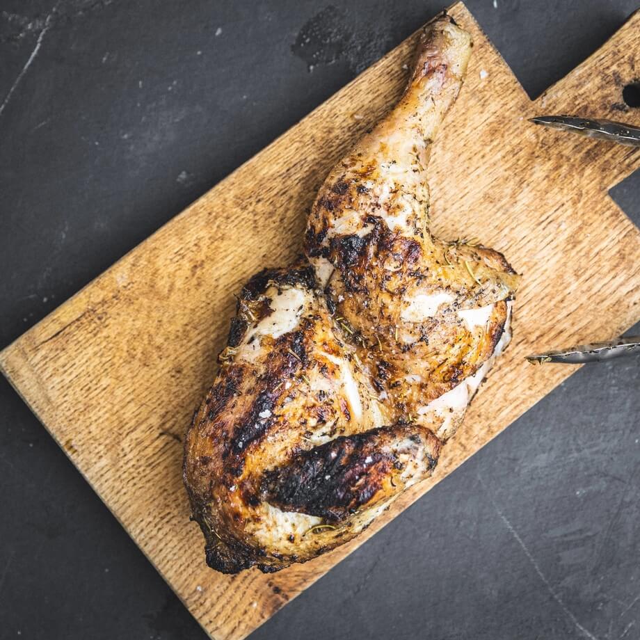 Organic Half chicken with lemon and herbs 700g / Riverford