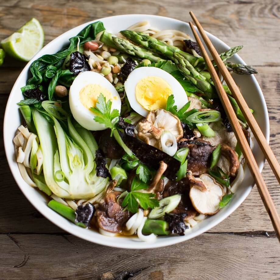 Miso noodle broth with pak choi recipe / Riverford