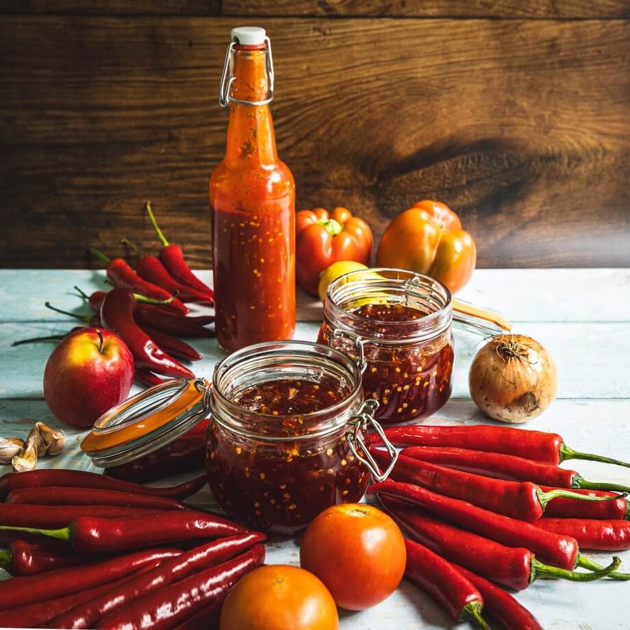 Organic Chilli jam & fermented hot sauce kit / Riverford