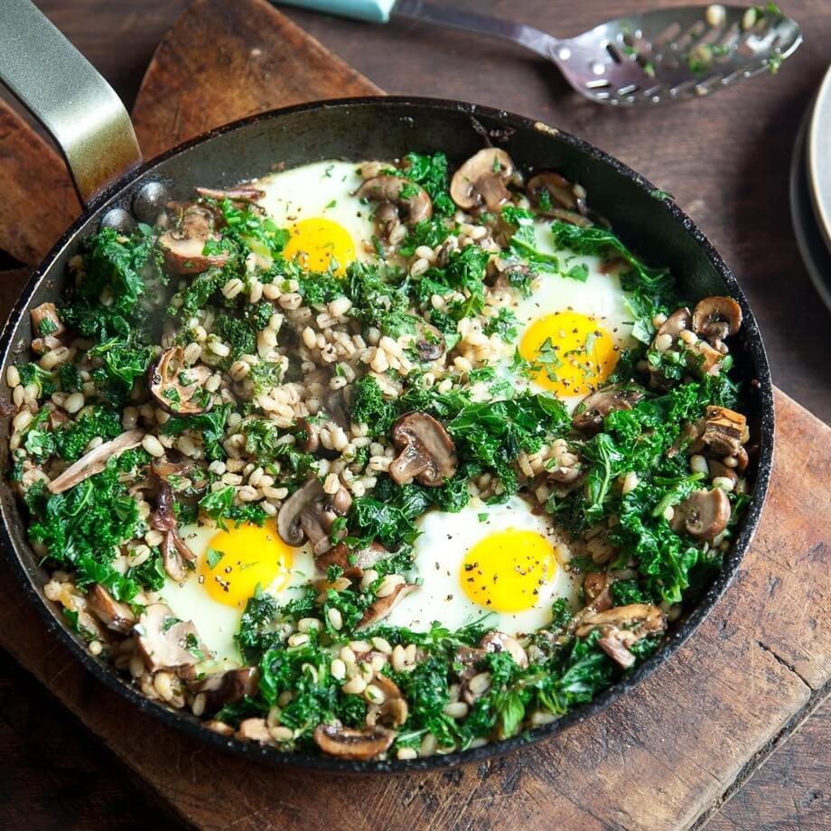 Mushroom dhal with radishes, rice & yoghurt recipe / Riverford