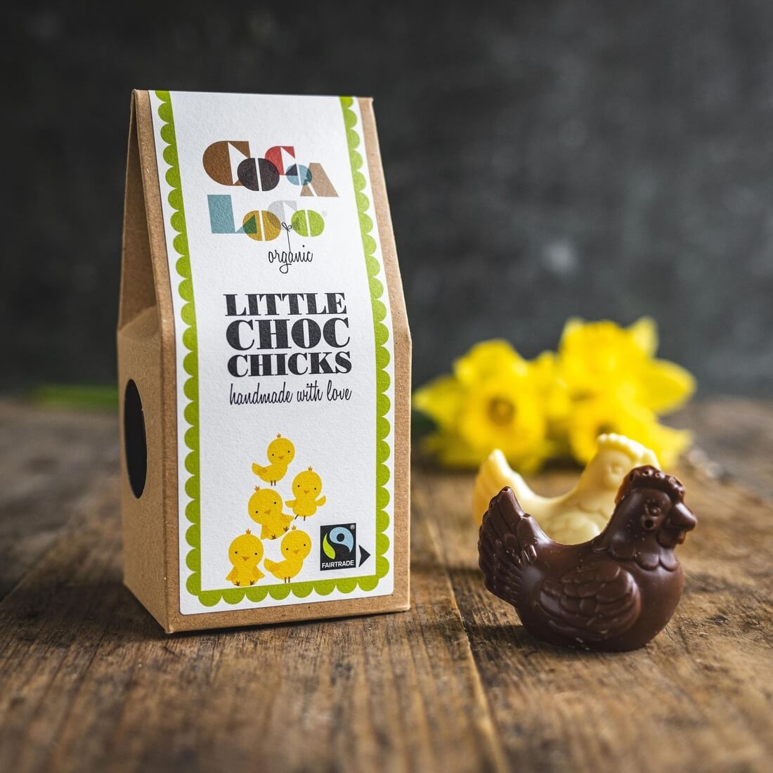 Organic Cocoa Loco Little choc chicks 100g / Riverford
