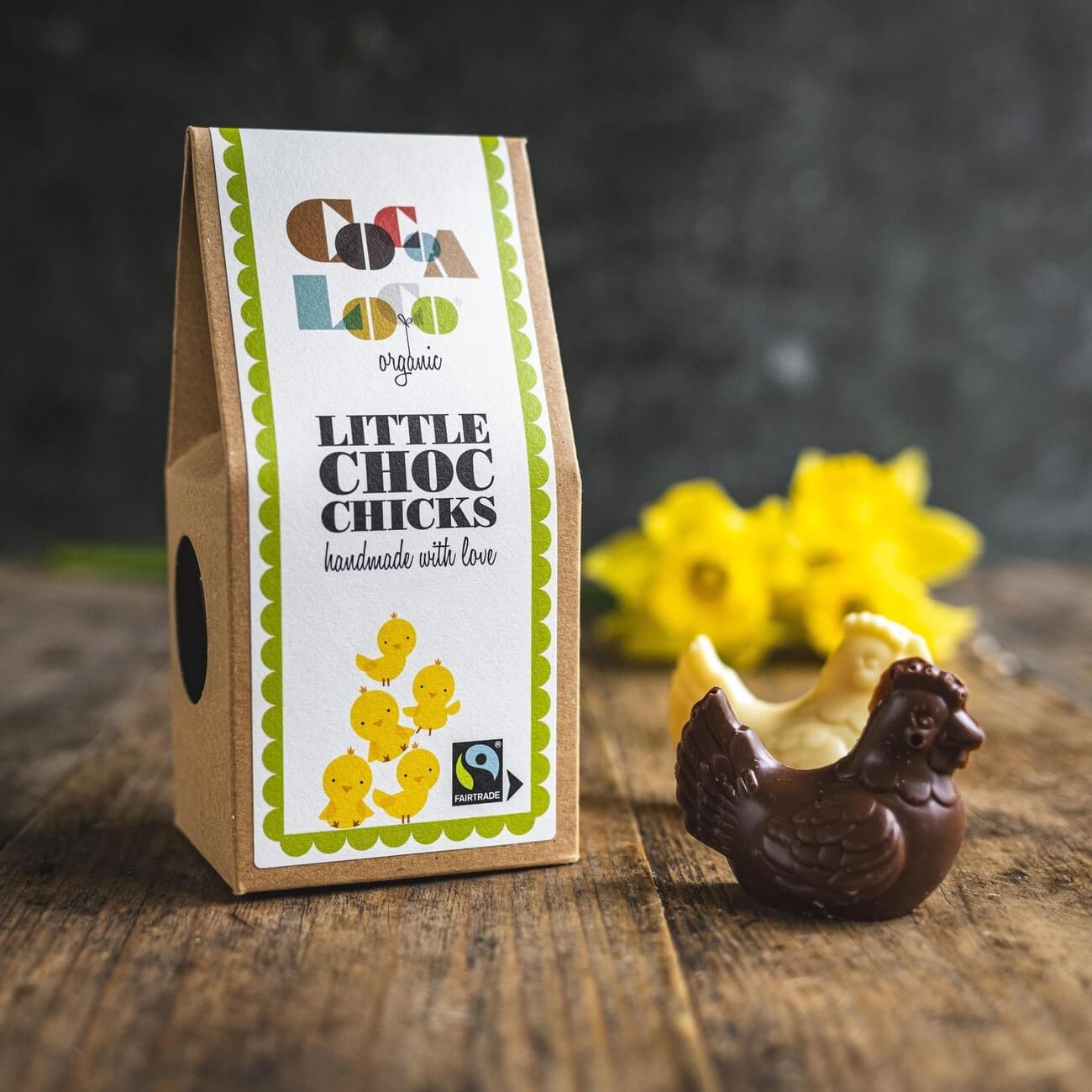 Organic Cocoa Loco Little choc chicks 100g / Riverford