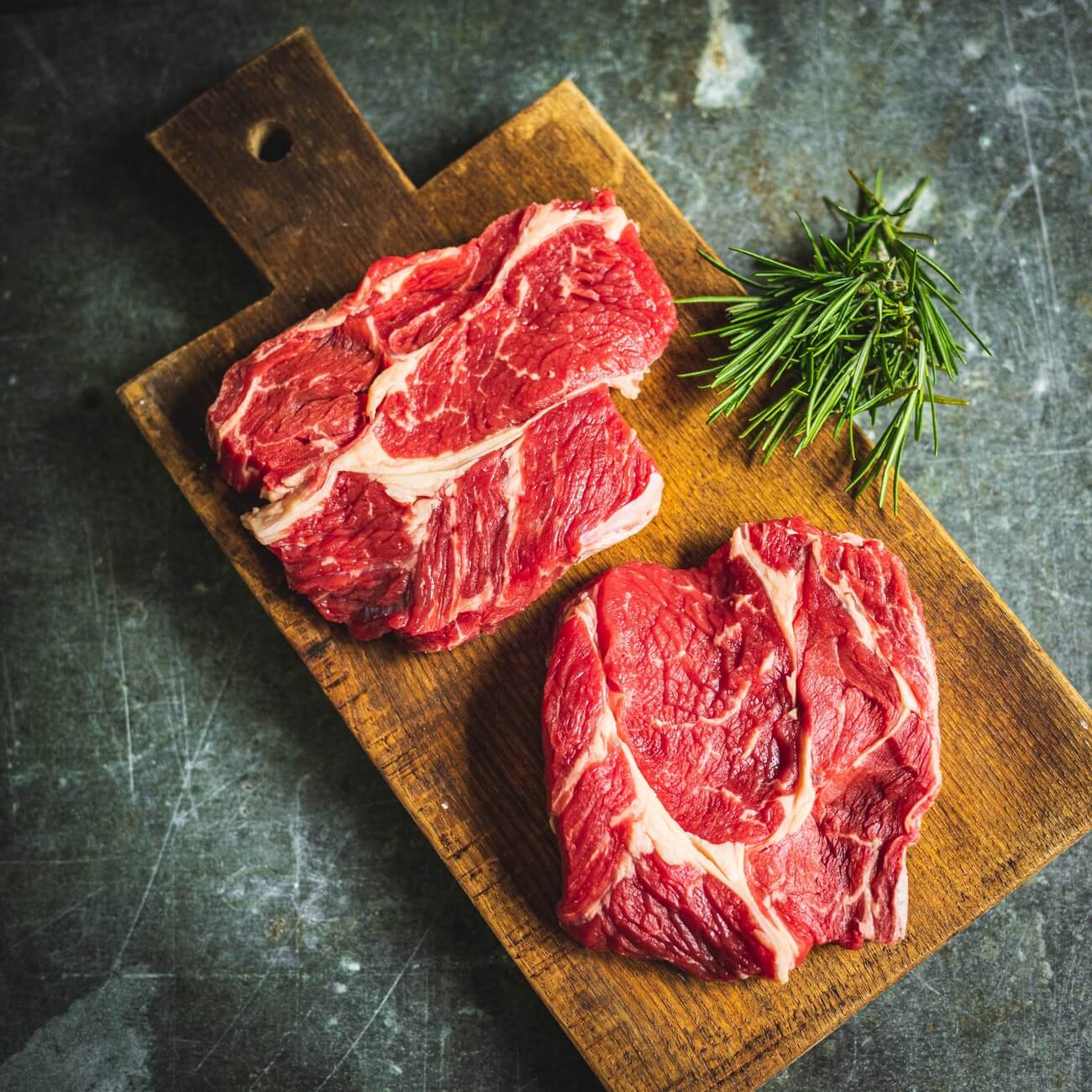 Organic Beef Chuck Steak x2, 400g / Riverford