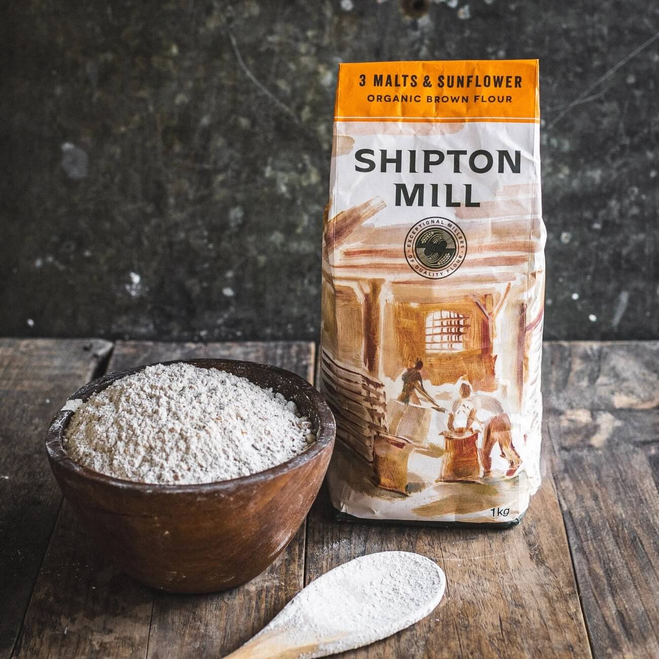Organic 3 Malts & sunflower brown flour 1kg / Riverford