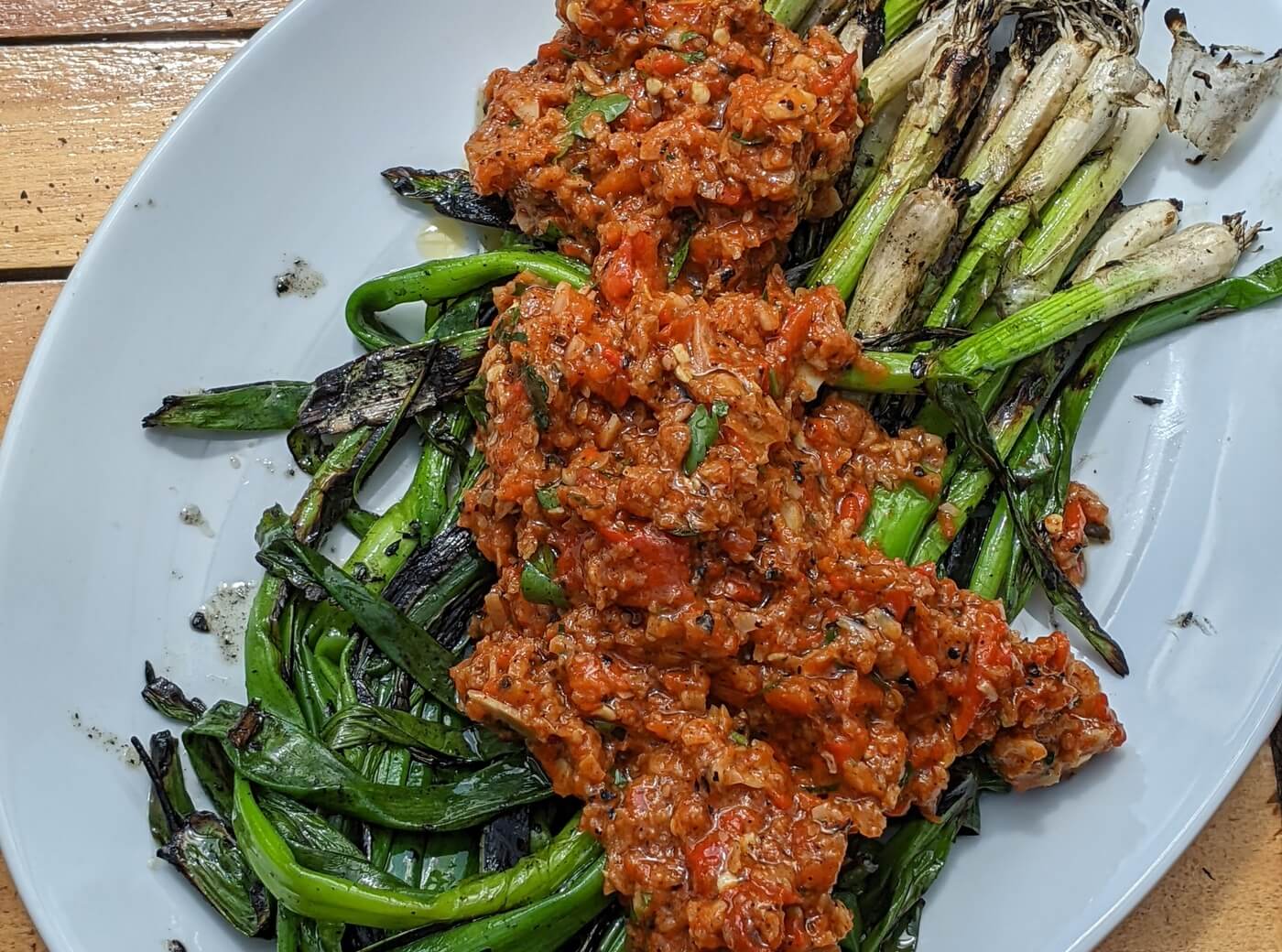 Griddled Calçots with Romesco Sauce recipe / Riverford