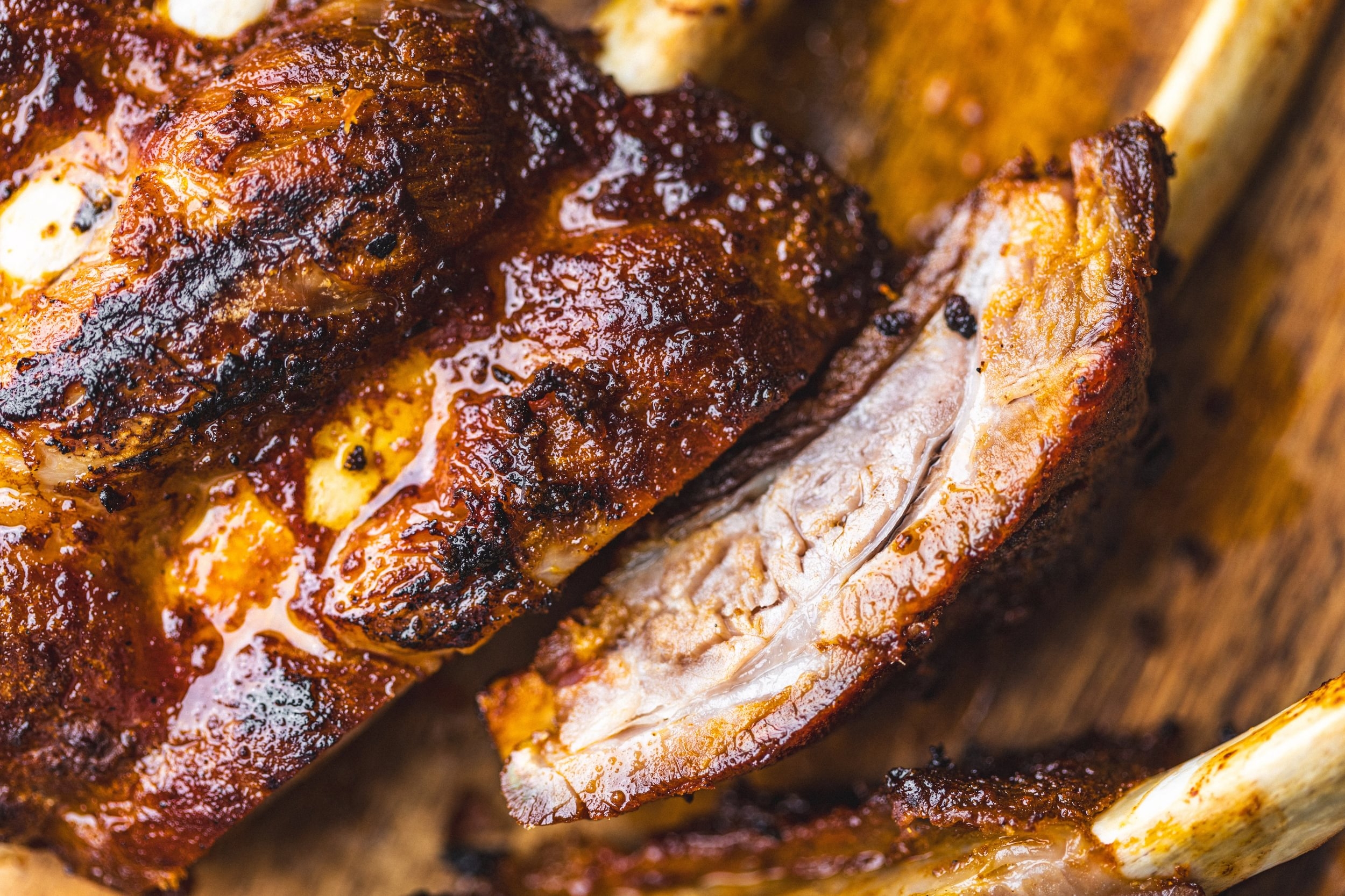 Organic BBQ pork ribs 400g / Riverford