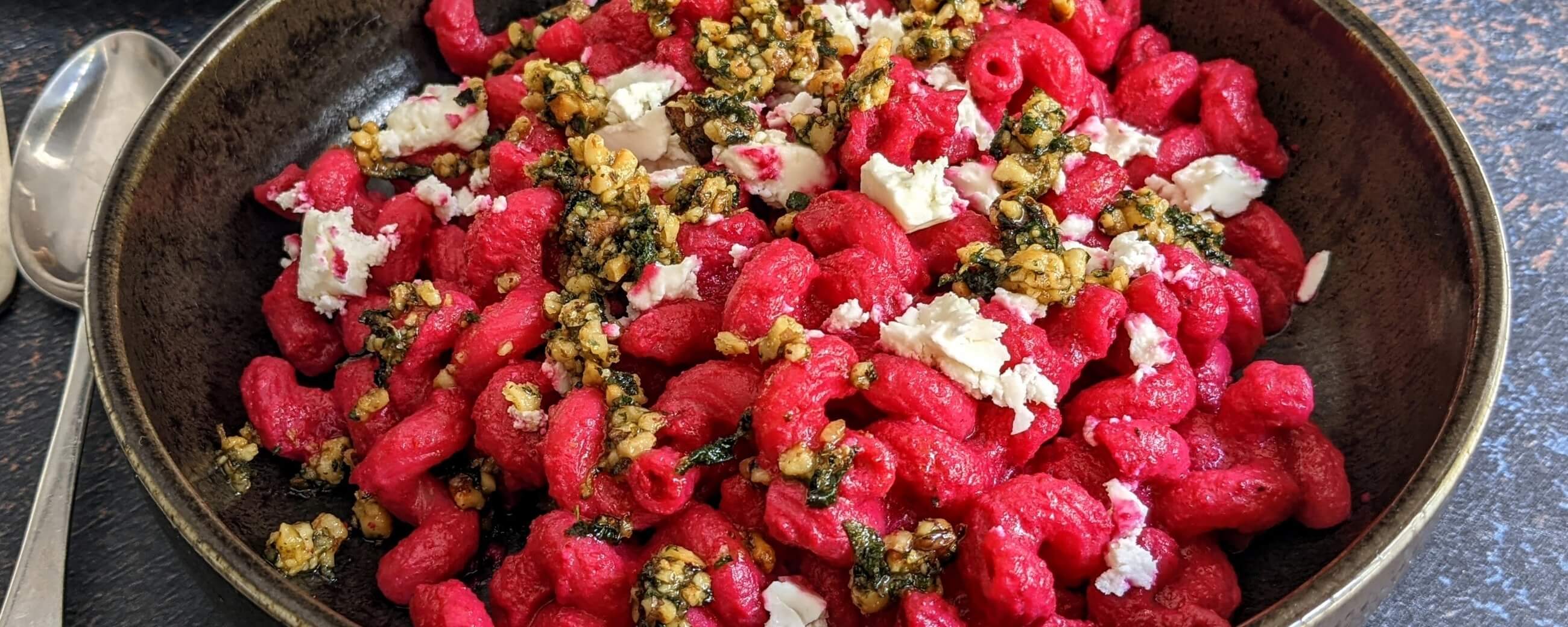 Pink beetroot pasta recipe / Riverford