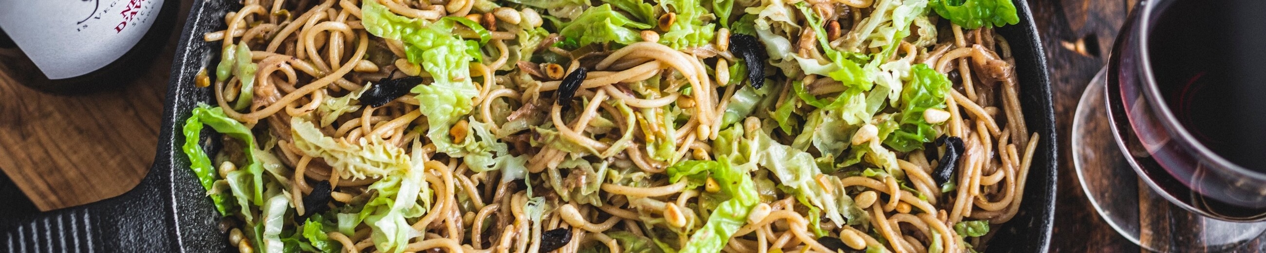 Savoy Cabbage & Black Garlic Spaghetti recipe / Riverford