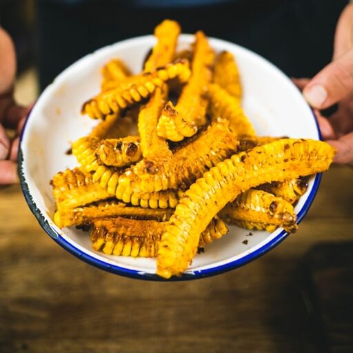 BBQ Sweetcorn 'riblets' recipe / Riverford