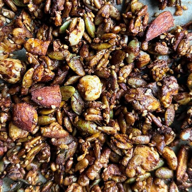 Super savoury nut & seed mix recipe / Riverford