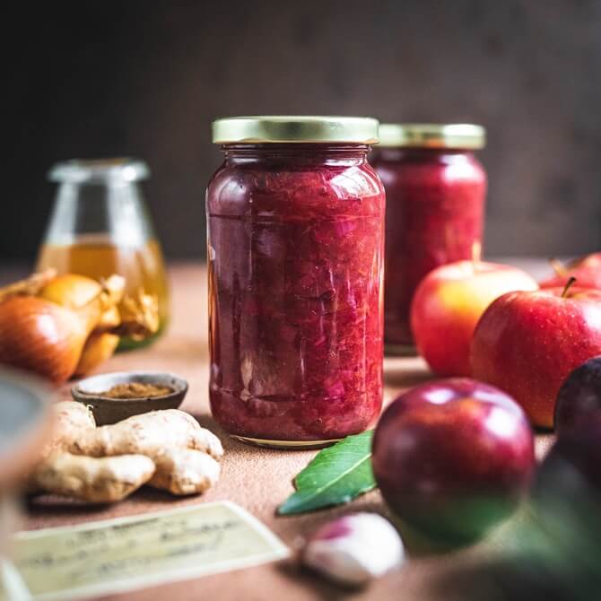 Plum & Apple Chutney recipe / Riverford