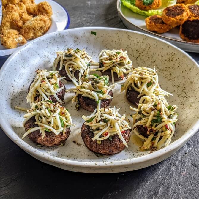 Celeriac & apple stuffed mushrooms recipe / Riverford