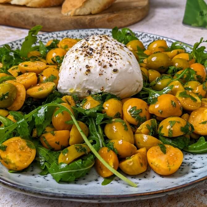 Cape gooseberries (physalis) and mozzarella salad recipe / Riverford