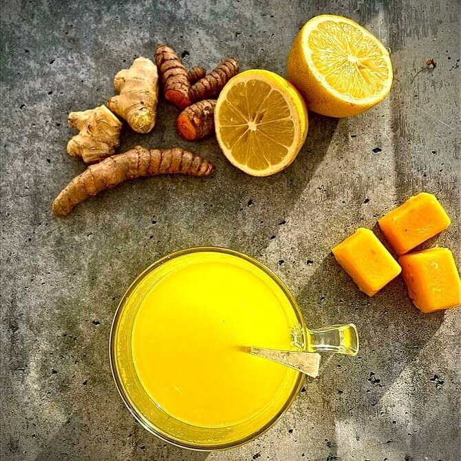 Turmeric, ginger & lemon tea cubes recipe / Riverford