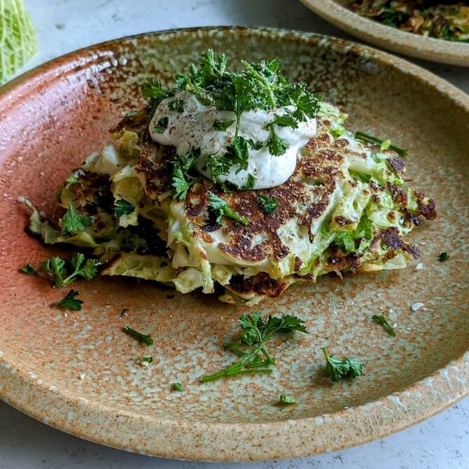 Scandi, cheesy cabbage fritters recipe / Riverford