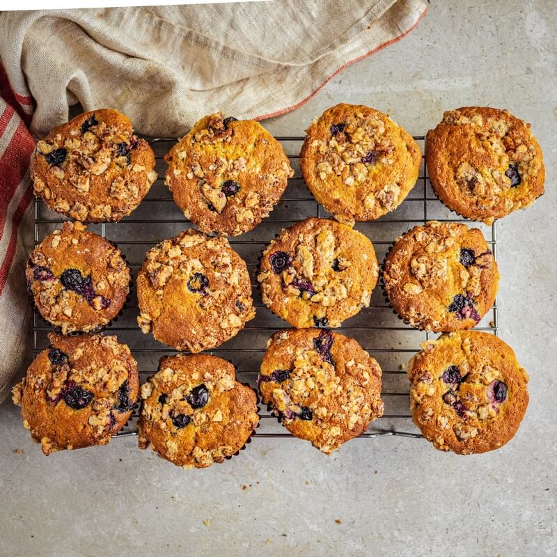 Blueberry, Walnut & Banana Muffins recipe / Riverford