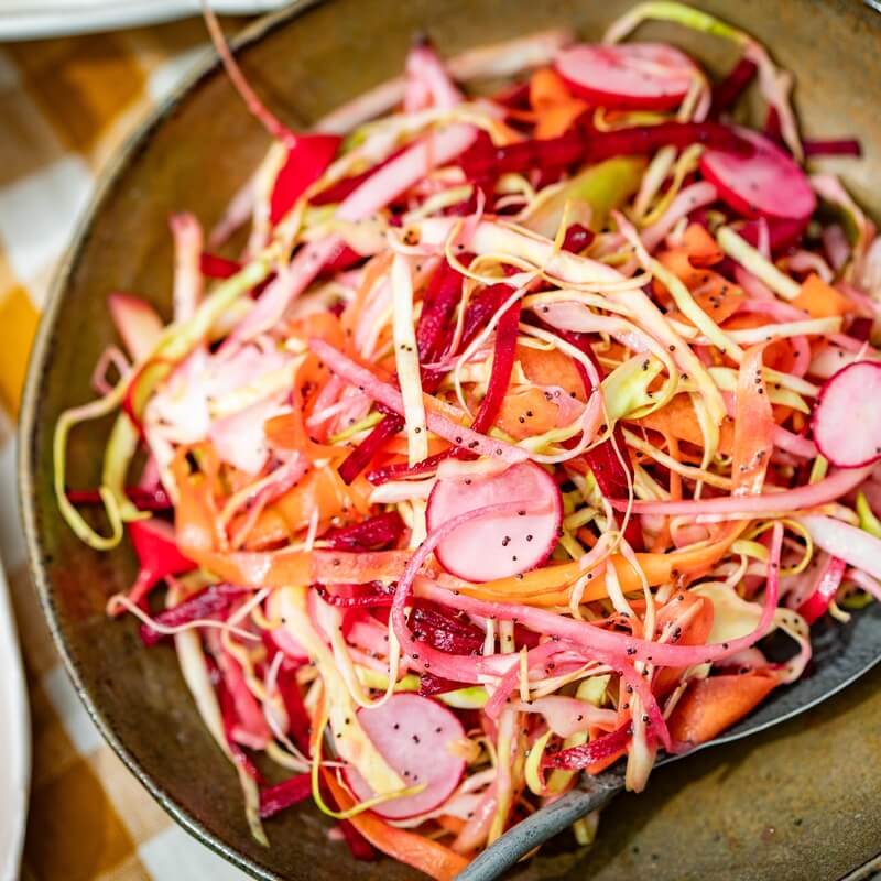 Pink BBQ Slaw recipe / Riverford