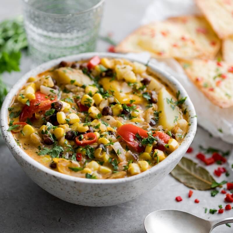 Creamy sweetcorn chowder recipe / Riverford