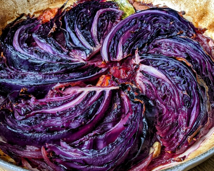 Baked red cabbage wedges recipe / Riverford