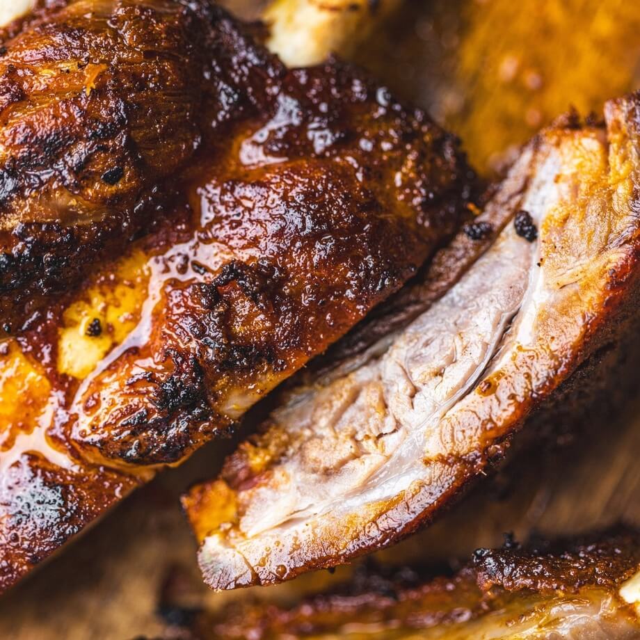 Organic BBQ pork ribs 400g / Riverford