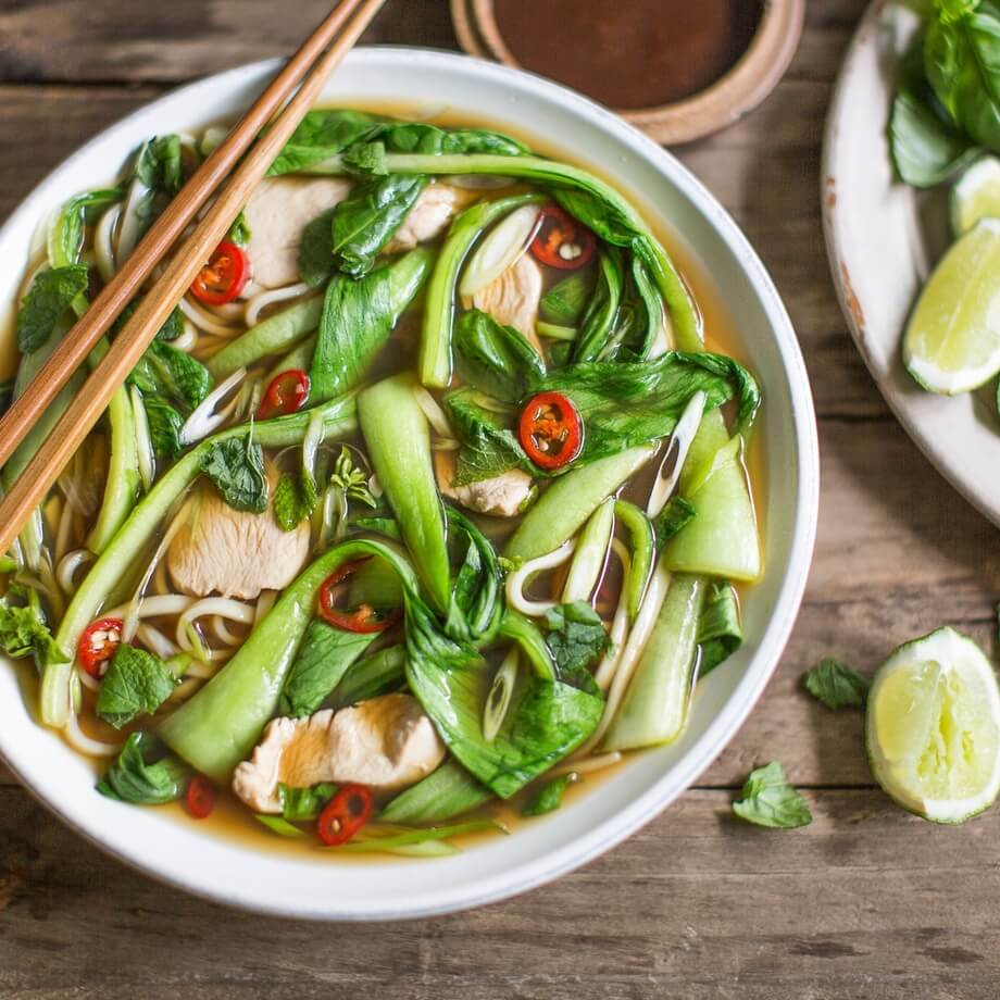 Pak choi with chicken broth recipe / Riverford