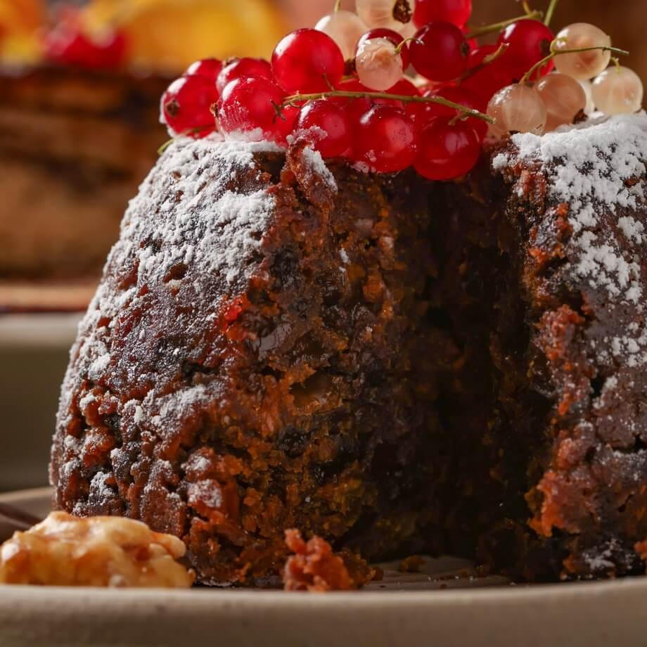 Organic Apple & calvados Christmas pudding 900g / Riverford