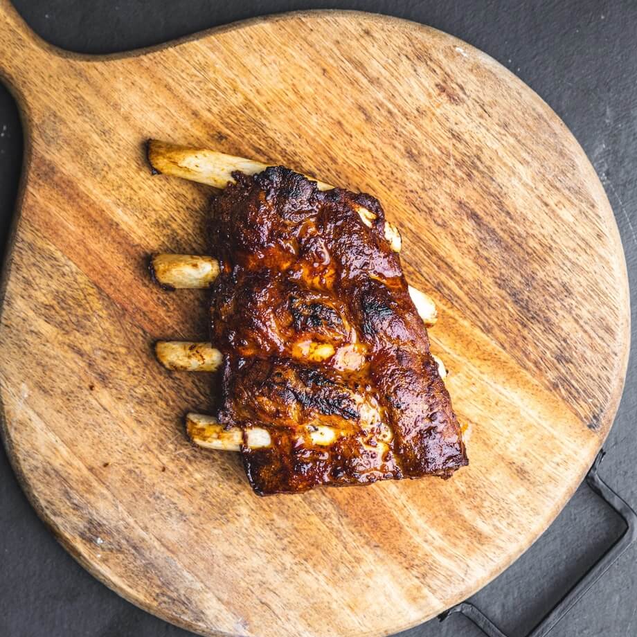 Organic BBQ pork ribs 400g / Riverford