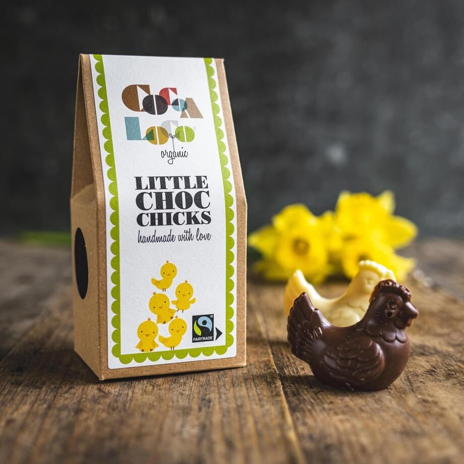 Organic Cocoa Loco Little choc chicks 100g / Riverford